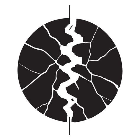 Cracked Circle Silhouette Illustration For Design 55774686 Vector Art