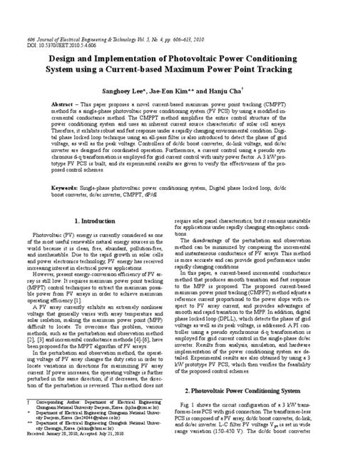 Design And Implementation Of Photovoltaic Pdf Photovoltaics Power Inverter