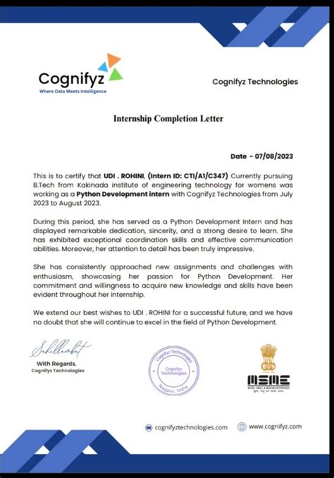Udi Rohini On Linkedin Internshipachievement Pythoncodingtriumph