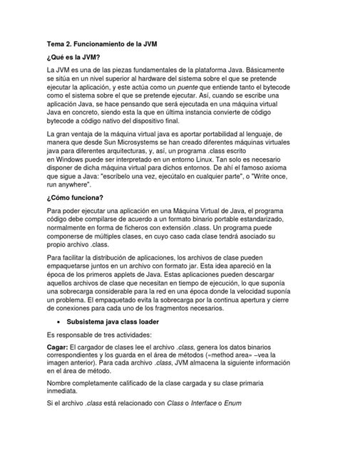 tema 2 funcionamiento de la jvm descargar gratis pdf máquina