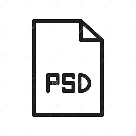Psd File Format Icon Outline Vector For Web Ui Stock Vector Illustration Of File Design