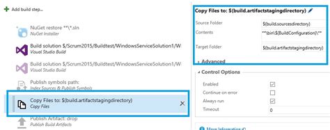 Msbuild Team Services Build Windows Service To The Deploy Folder