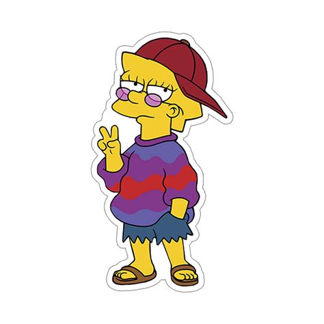 Lisa Simpson Peace Love Sticker4us
