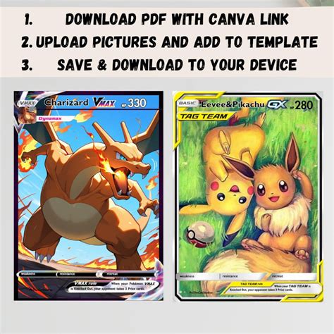 Custom Pokemon Card Templates Bundle Ex Trainer Gx Tag Team V