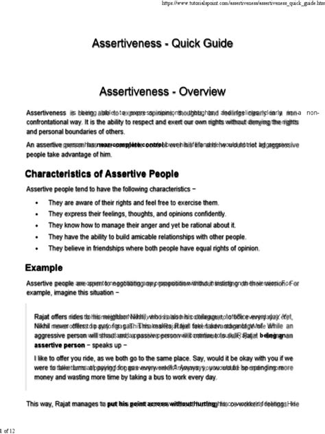 Assertiveness Quick Guide Pdf