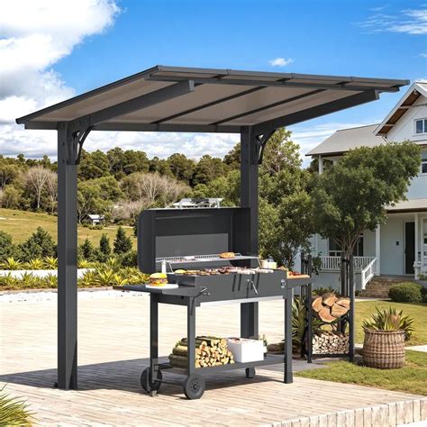 Aecojoy 8 X 5 Free Standing Lean To Gazebo Pergola With Patio Roof