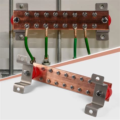 16 Lug Copper Grounding Bus Bar 14x 2x 12 Sonic Electric