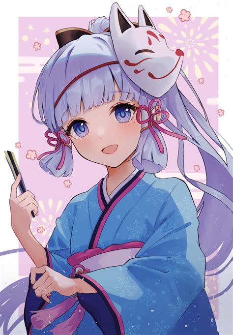 Safebooru 1girl Absurdres Bangs Blue Eyes Blue Kimono Blunt Bangs