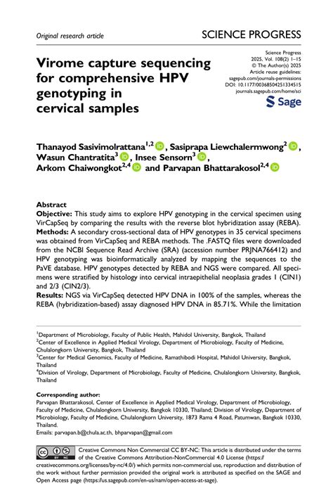Pdf Virome Capture Sequencing For Comprehensive Hpv Genotyping In