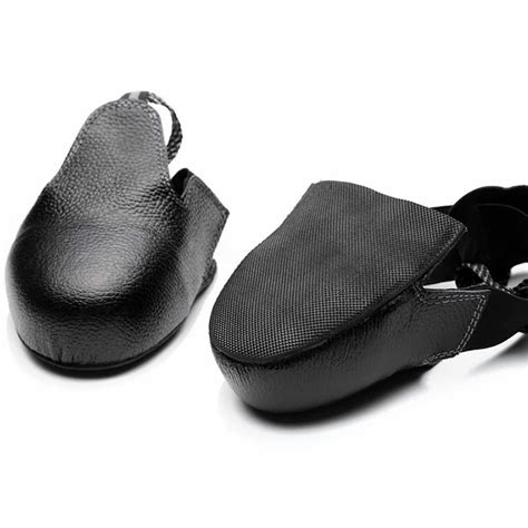 Black Leather Toe Guard For Visitor With Steel Toe Cap For Industrial