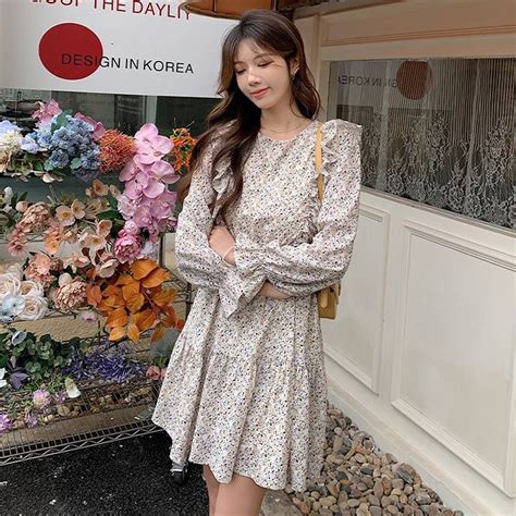 블랑블랑 블랑블랑 프릴 플라워 미니 원피스 Ll D128