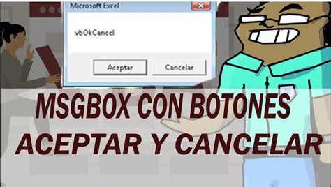 mensaje msgbox con botones aceptar y cancelar en macro en excel vba
