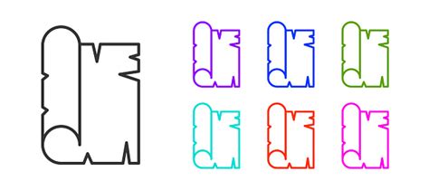 검은 선 고대 파피루스 두루마리 아이콘은 흰색 배경에 분리되어 있습니다 양피지 고대 이집트의 상징 아이콘을 화려하게 설정합니다 벡터 고대의에 대한 스톡 벡터 아트 및 기타