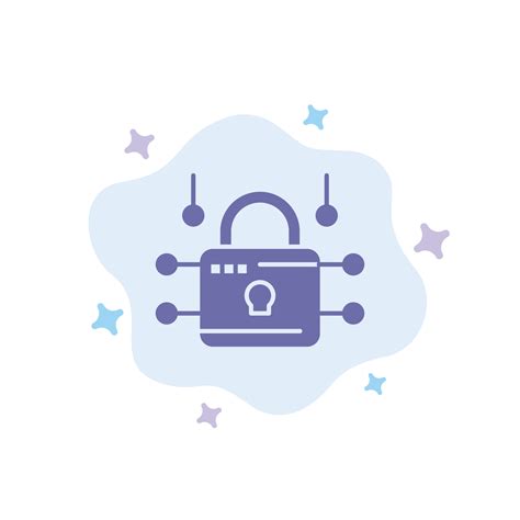 Lock Locked Security Secure Blue Icon On Abstract Cloud Background