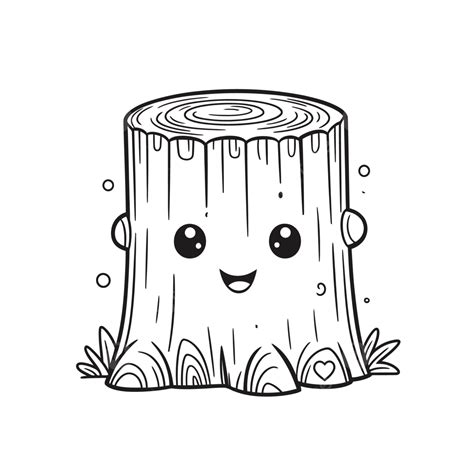 Tree Trunk Drawing Outline Coloring Getdrawings Sketch Coloring Page