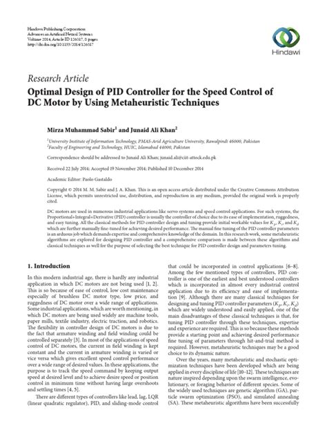 optimal design of pid controller for the speed control of dc motor by