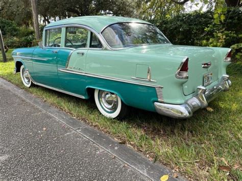 1955 Chevrolet Bel Air Sedan Green Rwd Automatic Classic Chevrolet
