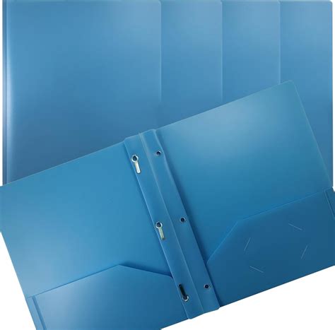 4 Pack Plastic Pocket Folders With Prongs Heavyweight Letter Size