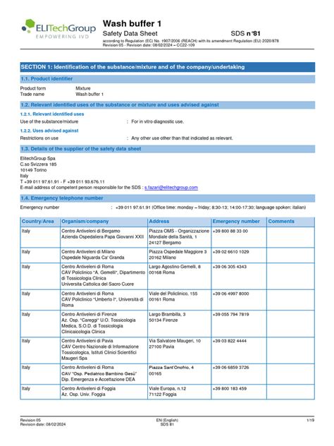 Sds081 Wash Buffer 1 En 05 Pdf Occupational Safety And Health Sds081 Wash Buffer 1 En 05 Pdf Occupational Safety And Health