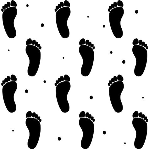 Premium Vector Seamless Pattern Of Human Footprint And Blots