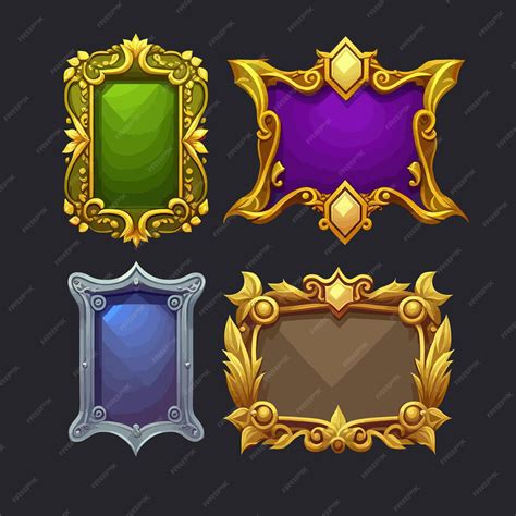 premium vector rank frames ui game borders evolution frames for rpg