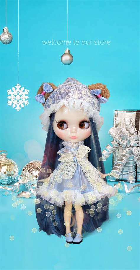 Neo Blythe Кукла с синими волосами белой кожей блестящим милым лицом и Custom Шарнирный корпус