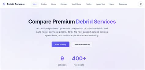 Github Fynksdebrid Services Comparison Compare Leading Debrid