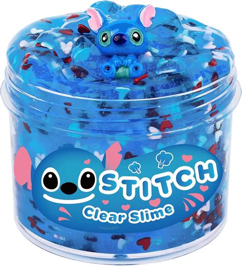 Blue Clear Slime Pink Heart Add Ins Jelly Slime Scented