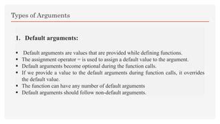 Types Of Arguments In Python Pptx