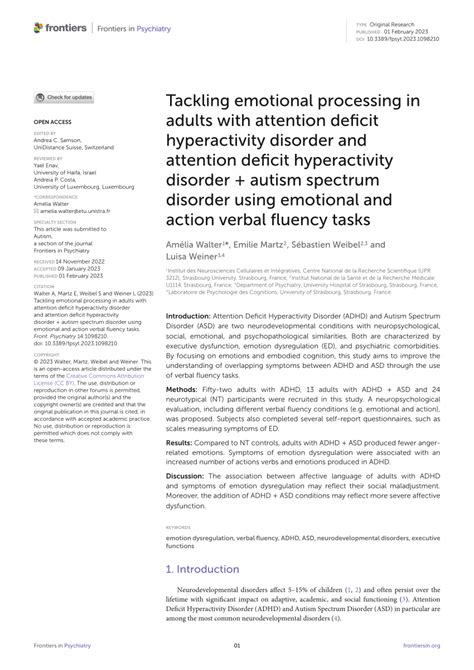 Pdf Tackling Emotional Processing In Adults With Attention Deficit