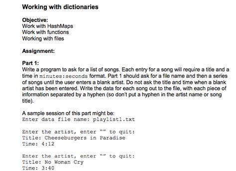 Solved Working With Dictionaries Objective Work With