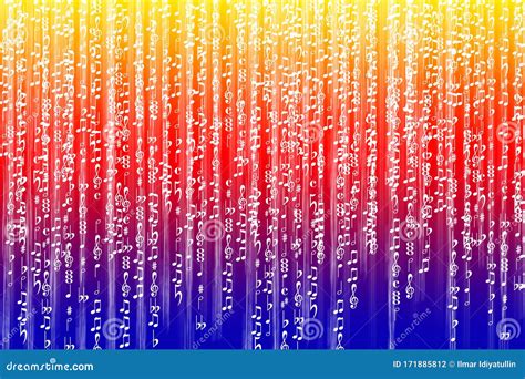 Electronic Artificial Music The Stream Of Symbols Of Musical Notes In The Form Of A Matrix Of