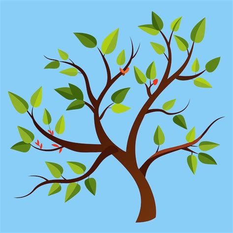 Tree Branches Clip Art Vector Design With A White Background Premium