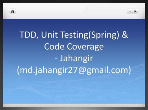 tdd unittestingspring codecov ppt
