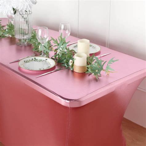 4ft Metallic Rectangular Spandex Table Cover Obstal