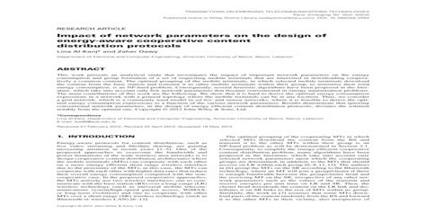 impact of network parameters on the design of energy aware cooperative