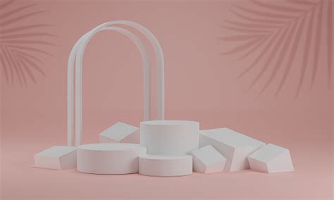 둥근 플랫폼 스탠드가있는 핑크 파스텔 3d 일러스트 프리젠 테이션 제품을위한 원형 받침대 광고 및 판매를위한 연단 3차원 형태에 대한 스톡 사진 및 기타 이미지 Istock
