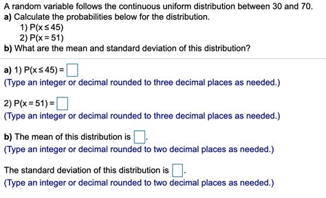 Solved A Random Variable Follows The Continuous Uniform