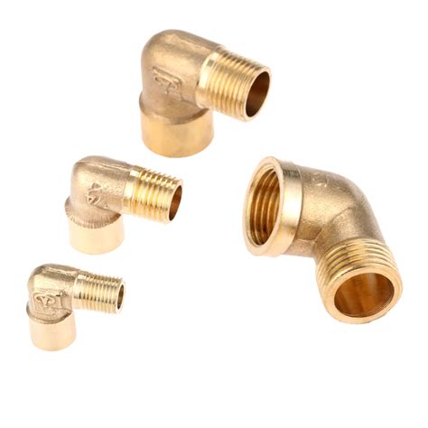 1pc 18 14 38 12 Bsp 암수 스레드 90도 구리 황동 팔꿈치 파이프 피팅 커넥터 커플러 공기 물 연료공압부품 Aliexpress