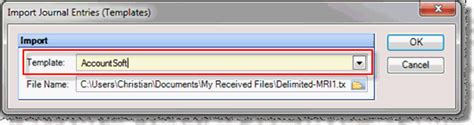 Import Journal Entries Text File