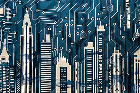 Detailed Close Up Of Complex Blue Printed Circuits With Advanced