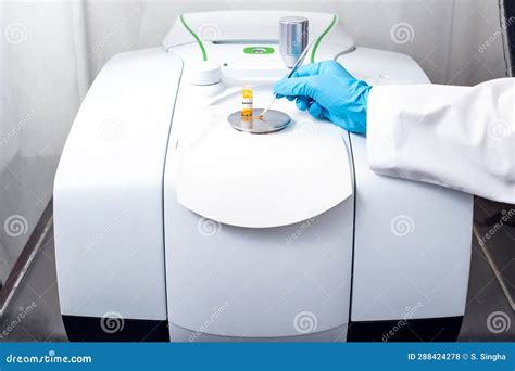 Fourier Transform Infrared Spectroscopy Ftir Instrument And Sample In