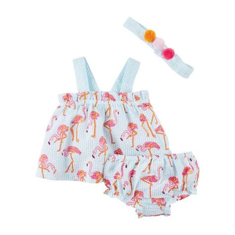 Flamingo Pinafore Set Mud Pie