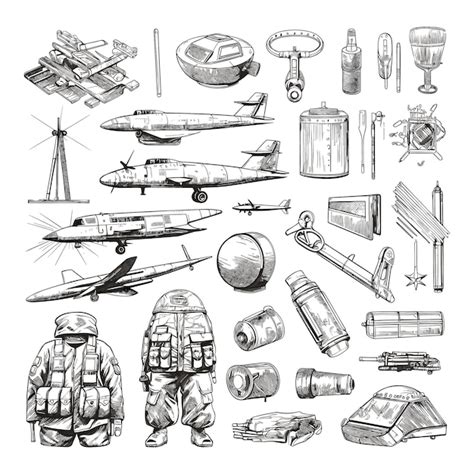 Premium Vector Military Elements Collection Set Of Army Elements