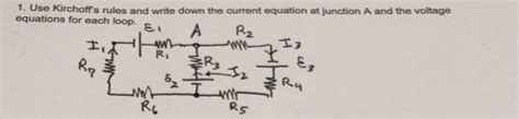 Solved Use Kirchoff Rule To Find The Current Equation At Chegg