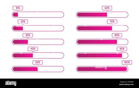 Progress Loading Bar Vector Download Graphic 10 To 100 Completed