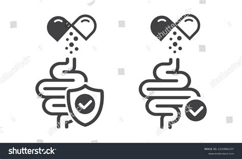 Probiotics Linear Icon Capsule Probiotic Enzymes Stock Vector Royalty Free 2220866337