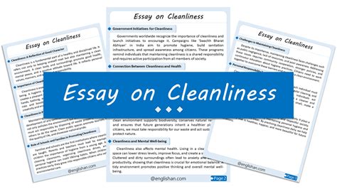 Cleanliness Essay 10 Lines 250 Words And 500 Words