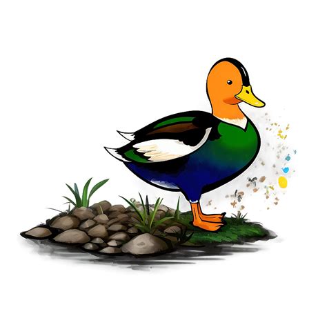 Colorful Duck Drawing Png Ssv80 Png Image