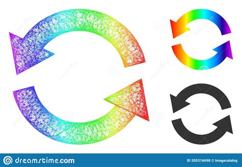 Spectrum Net Mesh Gradient Refresh Icon Stock Vector Illustration Of